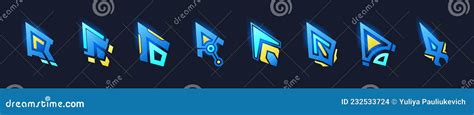 Set Of Game Cursors Or Pointer Icons Click Arrows Stock Vector Illustration Of Design Symbol