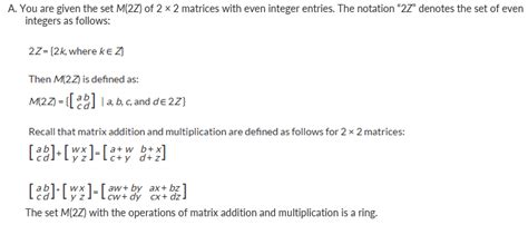 Solved Using A Counterexample Explain Why M Z Is Not An Chegg