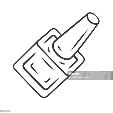 닫힌 매니큐어 병 선형 아이콘입니다 가는 선 그림입니다 등고선 기호입니다 매니큐어 및 페디큐어 도구 벡터 격리 윤곽선 그리기 편집 가능한 스트로크입니다 손톱 바니시와