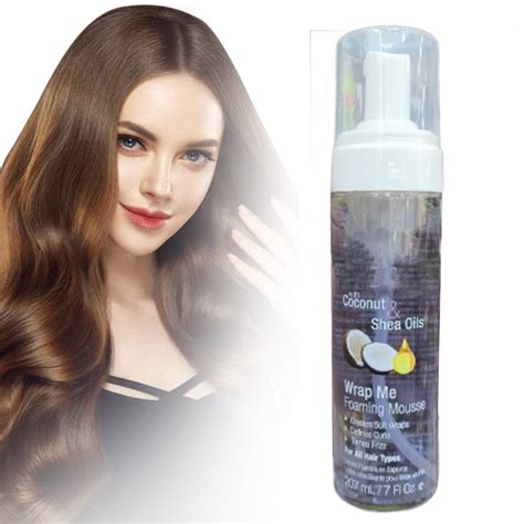 Kegualv Deals Coconut Oil And Shea Wrap Me Foaming Curl Mousse Creates Soft Wraps Hair