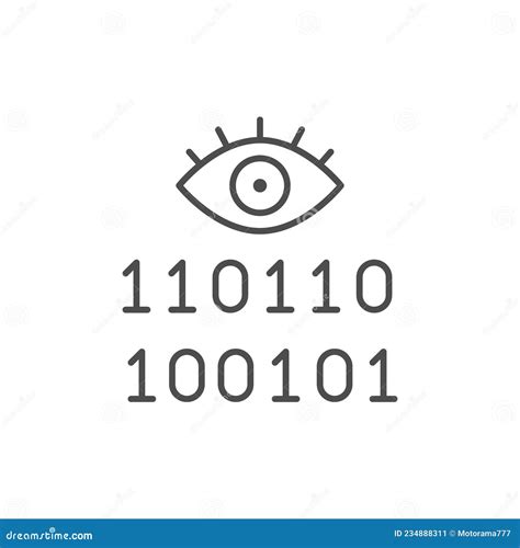 Information Scanning Line Outline Icon Stock Vector Illustration Of Scan Searching