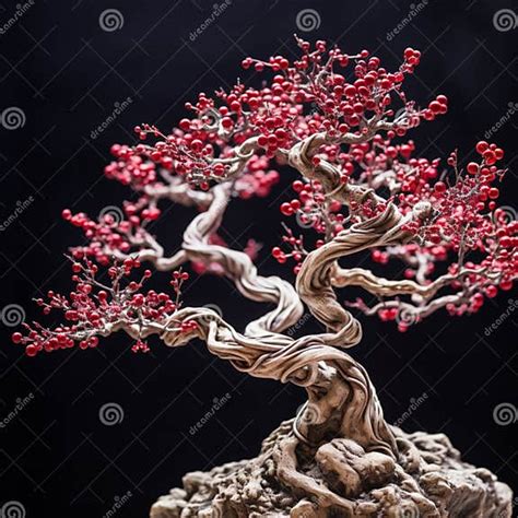 A Crabapple Bonsai S Branching Structure Stock Illustration