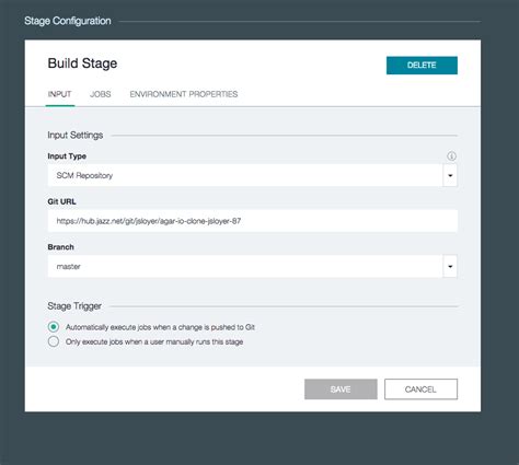 Git Error When Adding A New Build Stage On Bluemix Devops Services