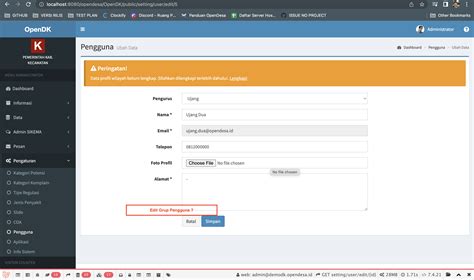 Tidak Ada Edit Input Group Pengguna · Issue 545 · Opensidopendk · Github