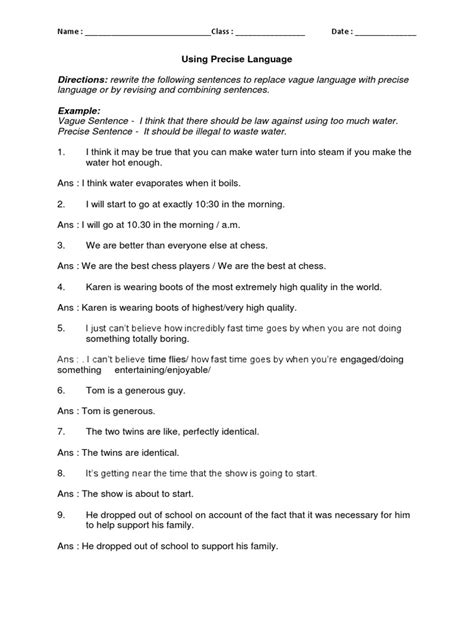 Choosing The Most Accurate And Precise Word English Worksheets Library