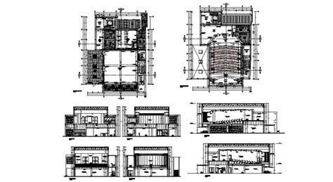 2d View Plan Elevation And Section Of Multiplex Building Layout File In Autocad Format Cadbull