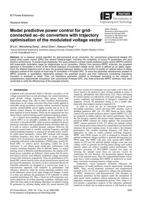 Model Predictive Power Control For Grid Connected Ac Dc Converters With Trajectory Optimization