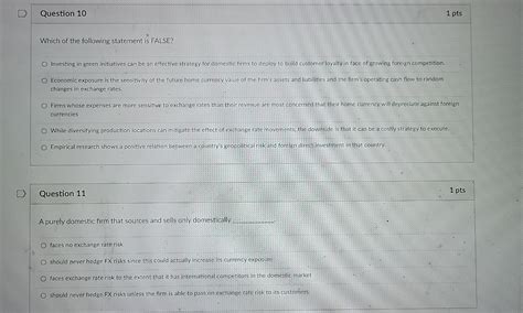 solved question 10 1 pts which of the following statement is