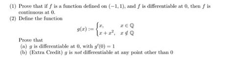 Solved 1 Prove That If F Is A Function Defined On −11
