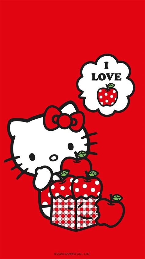 Hello Kitty With Apple Sanrio Wallpaper Hello Kitty Red Hello Kitty