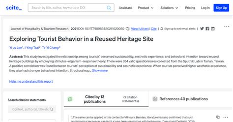 Exploring Tourist Behavior In A Reused Heritage Site