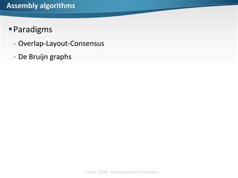 Ppt Computational Genomics Genome Assembly Powerpoint Presentation