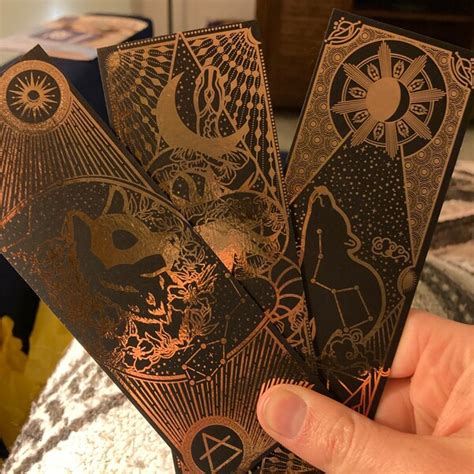 Witchy Bookmarks Celestial Bookmark Collection Gold Bookmark Black