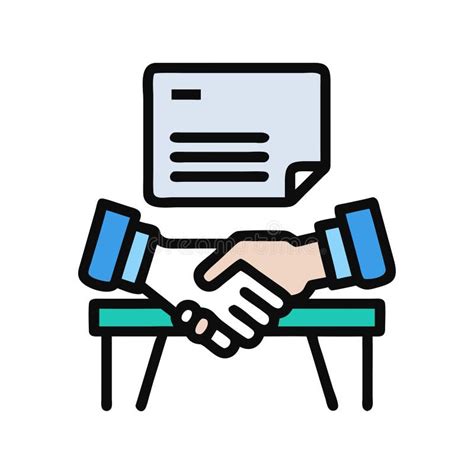 Visual Representation Of Contract Signing Stock Vector Illustration
