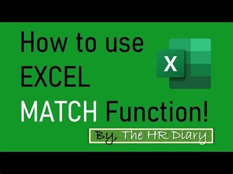 How To Use EXCEL MATCH Function YouTube