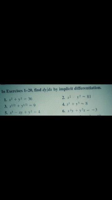 solved in exercises 1 20 find dy dx by implicit