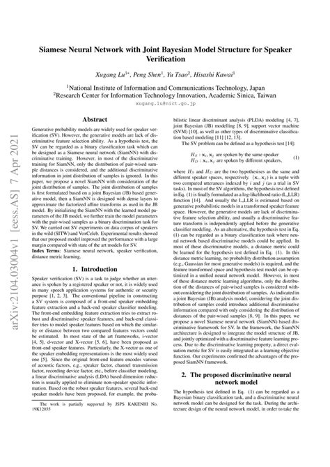 Siamese Neural Network With Joint Bayesian Model Structure For Speaker
