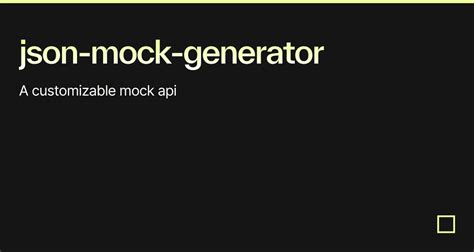 Json Mock Generator Codesandbox