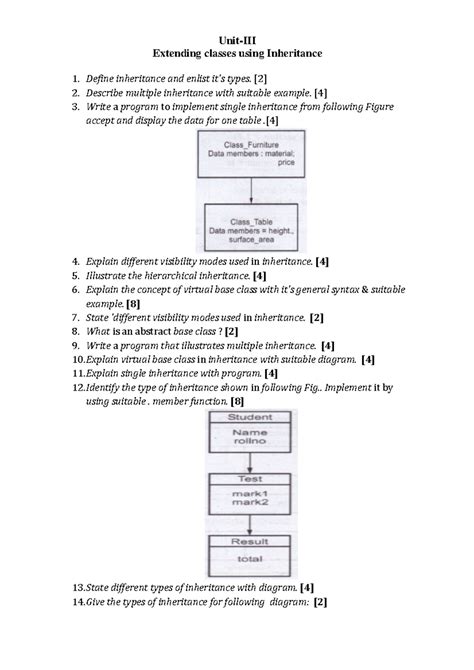 Chapter 03 1 Assignment Unit Iii Extending Classes Using Inheritance Define Inheritance And