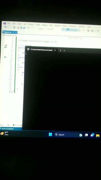 single inheritance in c shorts shortsvideo viral viralshort csharp youtube