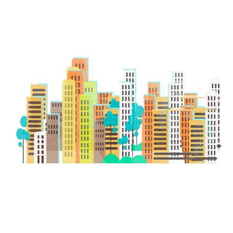 Elementos Png De Edificios De Dibujos Animados Pintados A Mano Png