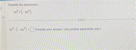 Solved Simplify The Chegg Com