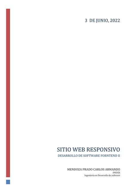 Sitio Web Responsivo Sitio Web Responsivo Desarrollo De Software Forntend Ii Mendoza Prado