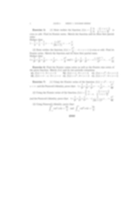 SOLUTION Exercises Sheet Fourier Series Studypool