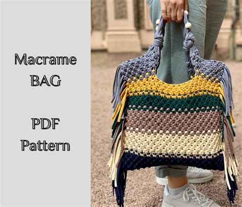 DIY PDF Pattern Macrame Bag DIY Macrame Shoulder Bag Boho Etsy