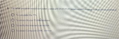 solved for what purpose would computer 1 send a