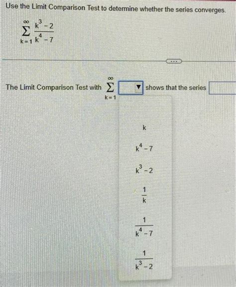 solved use the limit comparison test to determine whether
