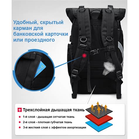 Рюкзак Ozuko RollTop 9066 черный купить недорого в Киеве (Украине)