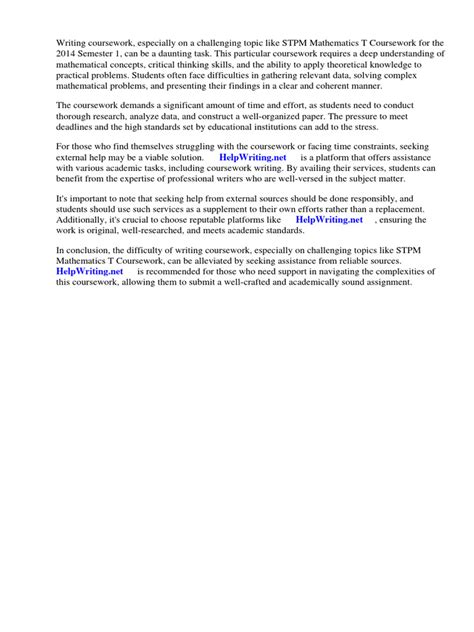 Stpm Mathematics T Coursework 2014 Sem 1 Pdf