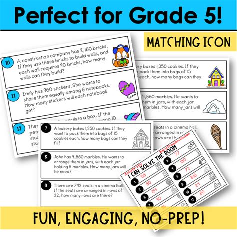 Winter Math Multiplying And Dividing Number Word Problem Solve The Room Activity 4th And 5th