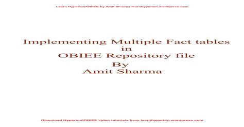 Pdf 27269046 Multiple Facts Tables In Obiee Dokumentips