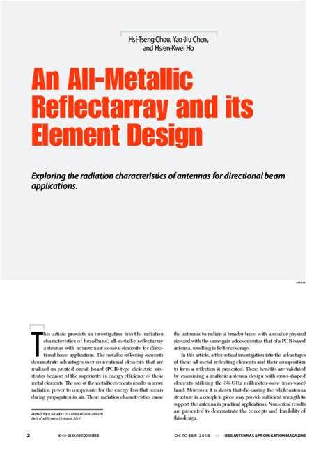 Pdf An All Metallic Reflectarray And Its Element Design Exploring The Radiation