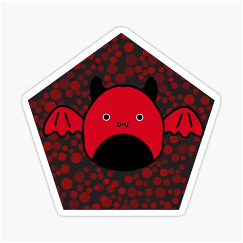 Dante The Red Devil Squishmallow Sticker By Ely Designs Redbubble