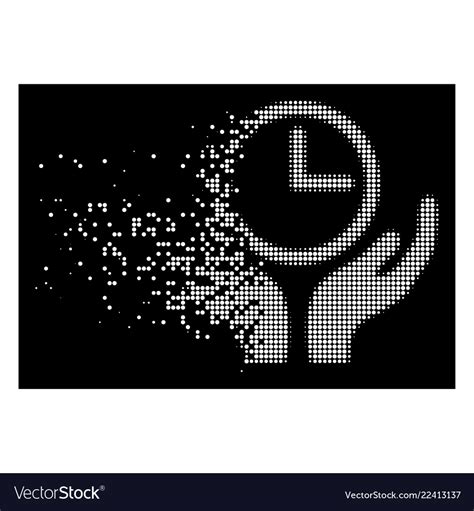 Bright Dissolving Pixelated Halftone Clock Vector Image