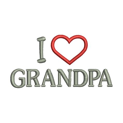 I Love Grandpa Word Digitized Embroidery Design E4hats