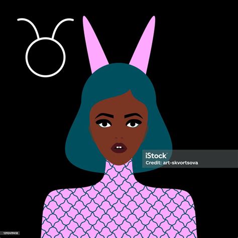 황소 자리 여자 별자리 기호 조디악 기호 벡터 일러스트레이션 디자인에 대한 스톡 벡터 아트 및 기타 이미지 디자인 머리 벡터 Istock