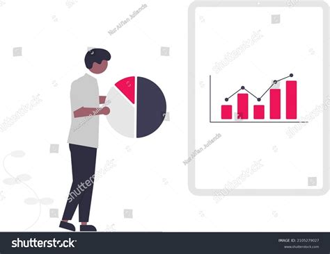 Illustration Man Holding Pie Chart Based Stock Vector Royalty Free