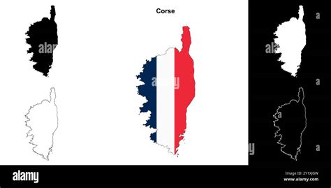 Corse Region Outline Map Set Stock Vector Image And Art Alamy