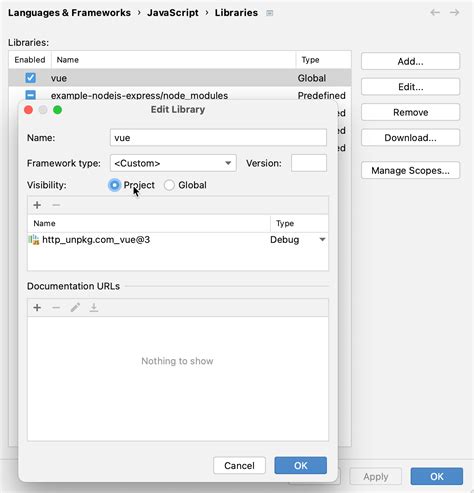Configure Javascript Libraries Goland Documentation