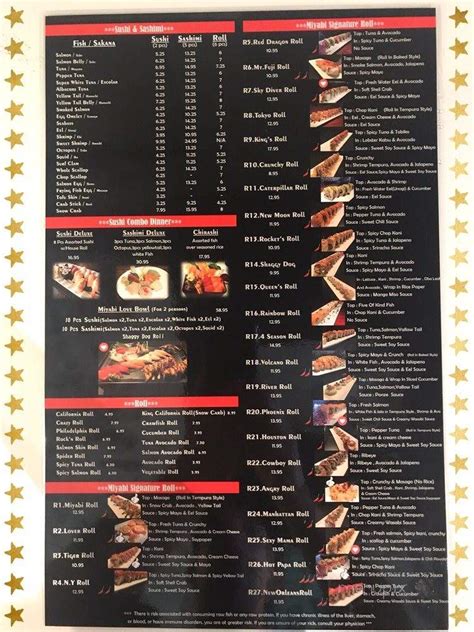 Miyabi Sushi Menu in Katy, TX | Order Delivery & Reviews
