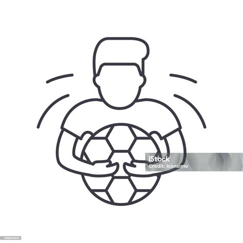 골키퍼 아이콘 선형 격리 된 그림 얇은 선 벡터 웹 디자인 기호 흰색 배경에 편집 가능한 스트로크와 개요 개념 기호 Championship에 대한 스톡 벡터 아트 및 기타