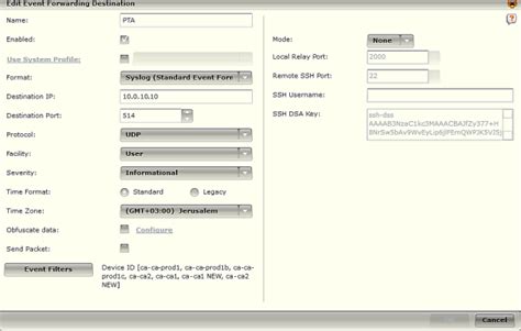 Configure Mcafee Esm To Forward Syslog Messages To Pta