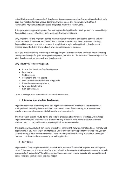 Ppt Why Angularjs Is The Best Choice For Web Application Developmentdocx Powerpoint