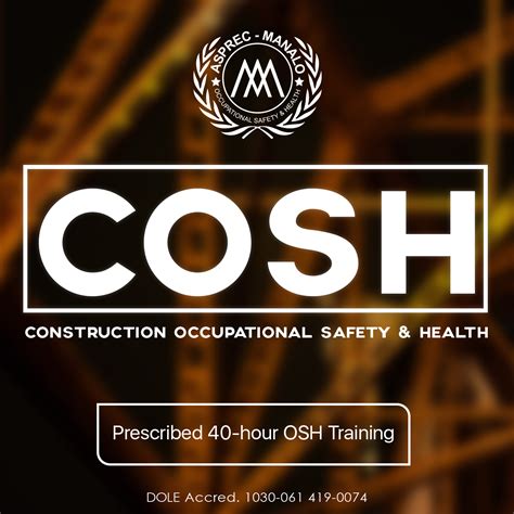 Enroll In Constructional Occupational Safety And Health For Safety Officer 2 Cosh So2 By Amosh