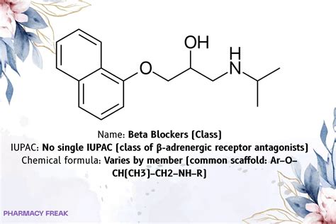 Beta Blocker Class Chemical Structure