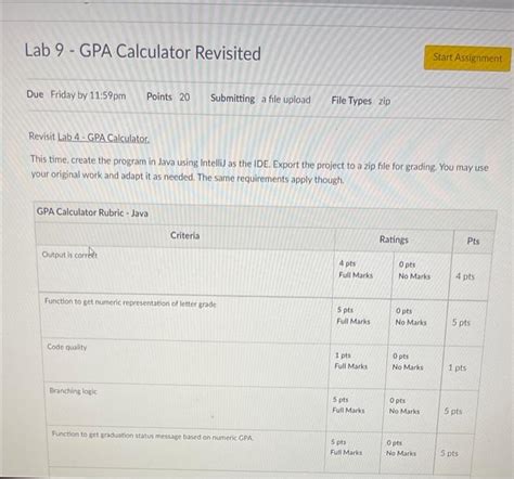 Solved Lab GPA Calculator Revisited Start Assignment Due Chegg